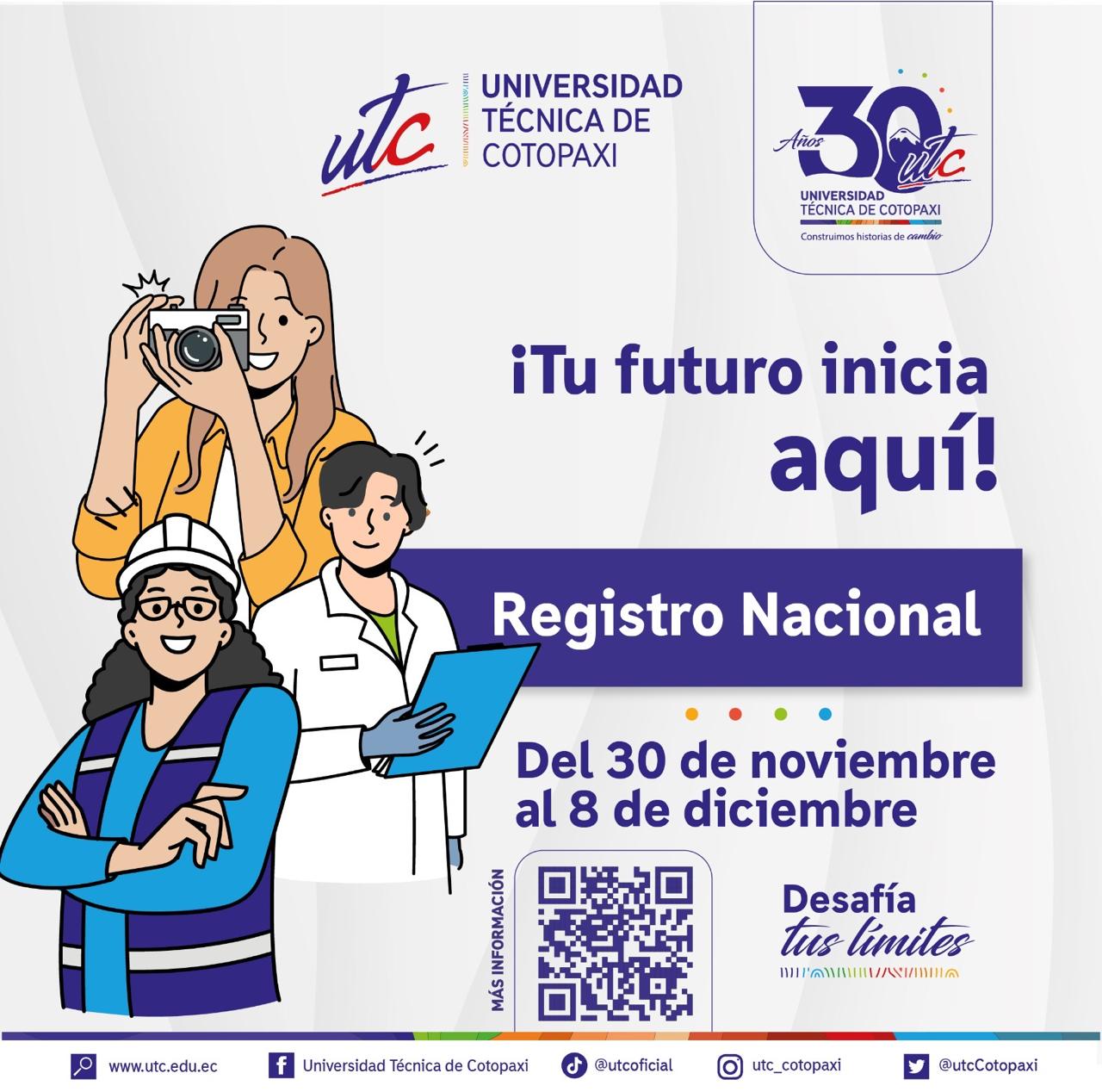 Sitio web de admisiones de la Universidad Técnica de Cotopaxi